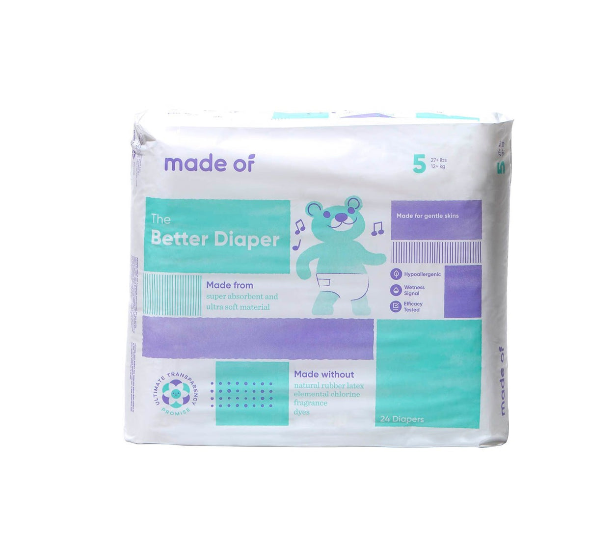 MADE OF The Better Baby Diapers(5) (12+kg) - Hypoallergenic Diapers ...